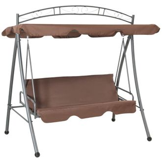 vidaXL Vidaxl - Balancelle de jardin convertible avec auvent - Dimensions 198x120x205cm - Charge max 110kg - Coussin &eacute;pais 6cm pour confort optimal