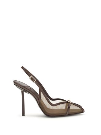 Le Silla Womens Pumps Vittoria Chocolate Brown Calf Leather Sandal
