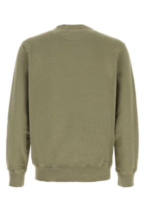 Golden Goose Mens Dyed Sweatshirt Green Cotton Sweater
