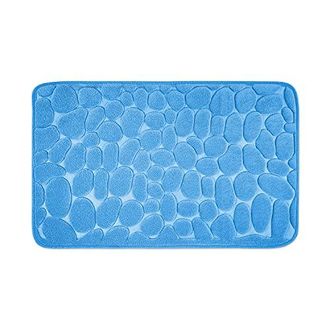 WohnDirect Tapis de Bain Mousse à mémoire de Forme antidérapant - Tapis de Bain 60 x 100 cm - Bleu