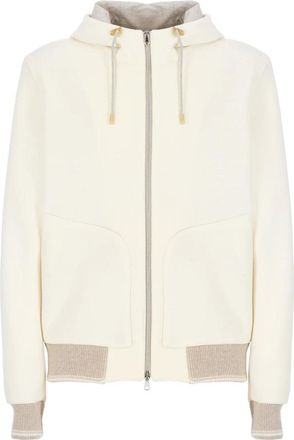 Lubiam Homme, Vestes, Beige, Taille: L Veste en Laine Ivoire avec Capuche