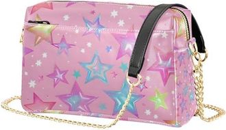 Mnsruu Sacs à bandoulière pour femme, sac à main en cuir avec étoiles arc-en-ciel