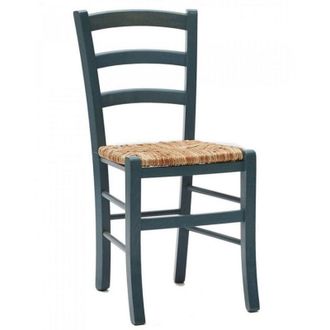 Les Tendances Chaise en bois de h&ecirc;tre et paille Naturalia - Lot de 2-Vert olive