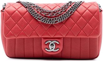 Chanel Hobo Bags - CC Quilted Calfskin Multi Chain Flap - Gr. unisize - in Rot - f&uuml;r Damen