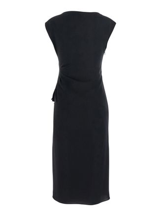 Max Mara Womens Aia Black Dress With Boat Neckline Triacetate