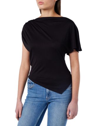 Pinko Damen Mirmiade, Fluid-Jersey Mode-Weste, Z99_Schwarz Limousine, Medium