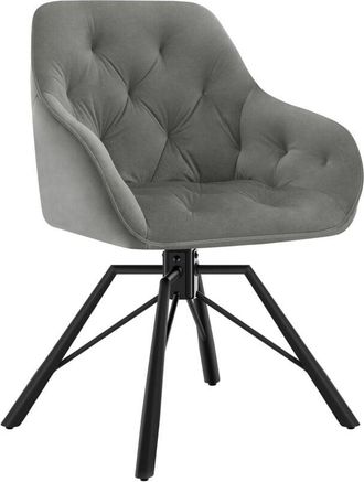 Woltu Woltu - Lot de 6 Chaises Salle &agrave; Manger Pivotante, Chaises Cuisine en Velours + M&eacute;tal, Chaises &agrave; Haut Dossier, Chaises Scandinave, Gris Fonc&eacute;