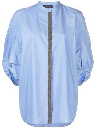 Fabiana Filippi blouse à ornements métalliques - Bleu