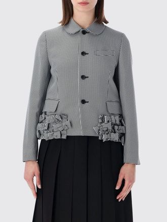 Comme Des Gar&ccedil;ons Kurzer karierter Blazer mit Schleifen und Peter-Pan-Kragen