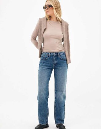NA-KD Way - Jean droit &agrave; taille mi-haute - Bleu clair