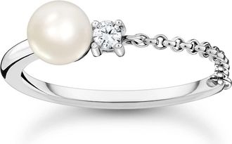 Thomas Sabo Ring Perle mit Stein 925 Sterling Silber TR2369-167-14-56