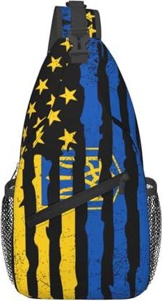 Generic Drapeau Ukrainien-Am&eacute;ricain Racines Ukrainiennes Sac Banane Multifonctionnel Sacoche Epaule Antivol Sac &Agrave; Bandouli&egrave;re Pour Homme Femme Camping