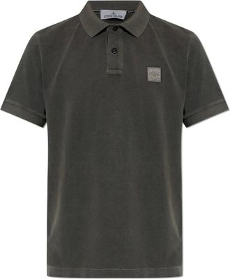 Stone Island Homme, Tops, Brun, Taille: S Polo With Logo Patch