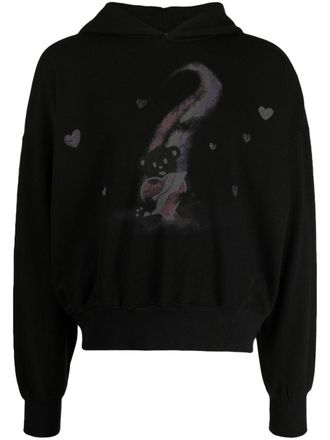 We11done hoodie à logo imprimé - Noir