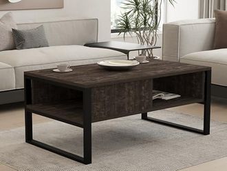 Hanah Home Modern Coffee Table with Wall-Mount Option, Anthracite, 100 cm x 60 cm x 43.8 cm | 100% Melamine Coated Particle Board, 18 mm Thick | Stylish & Functi