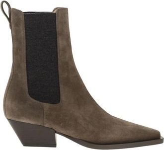 Brunello Cucinelli Femme, Chaussures, Brun, Taille: 39 EU Chelsea Bottes avec Monili