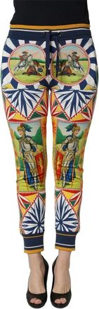 Dolce & Gabbana Femme, Pantalons, Multicolore, Taille: 34 FR Siciliano Saretto Joggers Pants