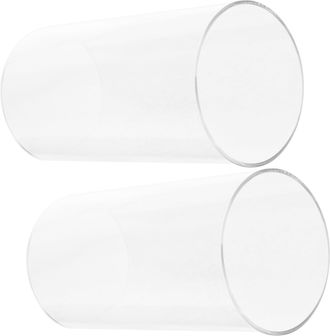 PartyKindom 2 Stück Windlichtglas Ohne Boden - Klarglas Zylinder Für Teelichter - Ersatzglas Für Grablaterne - Vielseitige Tischdekoration Für Hochzeit Party Und 