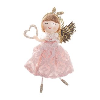 Generico Weihnachtsdekoration: Elegante Puppe mit Spitzenkleid, festlicher Anh&auml;nger, magische Feier, charmante Tischdekoration