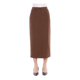 SOLOTRE Midi-Rock mit Schlitzdetail - - Skirts - Damen - Braun - XS