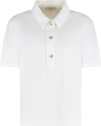 Vince Femme, Tops, Blanc, Taille: 36 FR Polo en cr&ecirc;pe