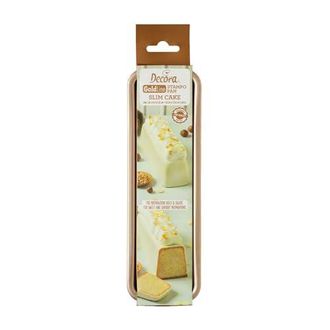 Decora 0070118 Backform Slim Cake 26 x 8 x 5,8 H cm Gold Line, ideal f&uuml;r s&uuml;&szlig;e und herzhafte Zubereitungen, aus robustem Metall, antihaftbeschichtet, Stahl