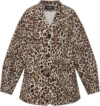 Dsquared2 Femme, Vestes, Beige, Taille: 34 FR Veste &agrave; Imprim&eacute; Animal