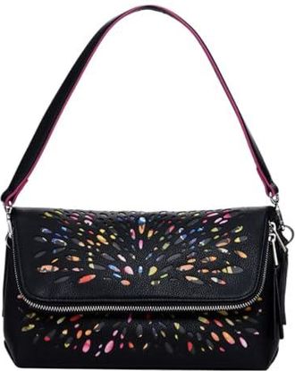 Desigual Sac de corps cross en PU pour femme, noir, Noir, Taille unique