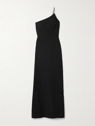 Staud Elodie Schulterfreie Robe Aus Cr&ecirc;pe Mit Kristallen - Schwarz