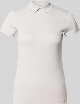 Marc Cain Slim Fit T-Shirt mit hochschlie&szlig;endem Polokragen