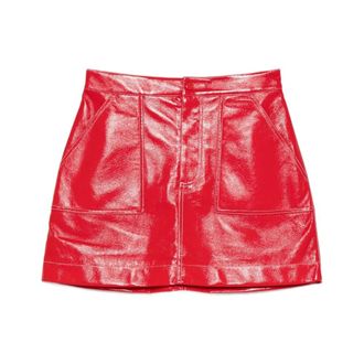 Bellerose Femme, Jupes, Rouge, Taille: 32 FR Jupe Rouge Poches Ourlet Droit