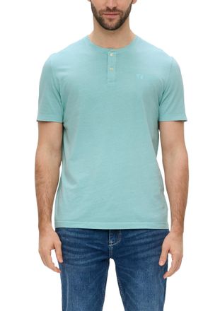 s.Oliver T-Shirt mit Garment Dye und Henley-Ausschnitt
