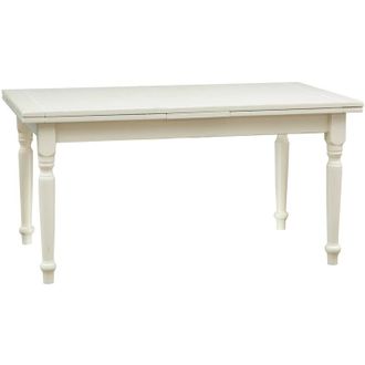 Biscottini International Country ausziehbarer Tisch aus massivem Lindenholz mit antikwei&szlig;er Oberfl&auml;che L160xPR90xH80 cm. Made in Italy