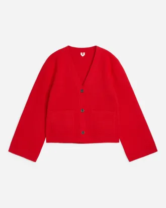 Arket Strickjacke Aus Baumwolle -Rot