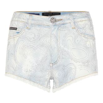 Philipp Plein Denim Shorts Teddy Bear - - Shorts - Damen - Blau - W28