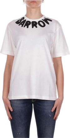 Barrow Barrow, Femme, Tops, Blanc, Taille: 40 FR T-shirt Logo Posteriore