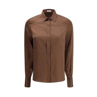 Brunello Cucinelli Seidenbluse - - Blouses & Shirts - Damen - Braun - S