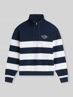 Tommy Hilfiger Relaxed Fit Troyer aus Baumwoll-Mix mit Tunnelzug