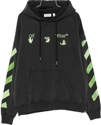 Off-white Sweat &agrave; capuche en coton blanc cass&eacute; Bacco Arrow Skate