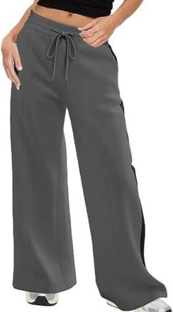 Generic Pantalon de jogging baggy pour femme - Taille haute - Pantalon de loisirs - Jambes longues et larges - Pantalon de surv&ecirc;tement - En tissu l&eacute;ger - Conf