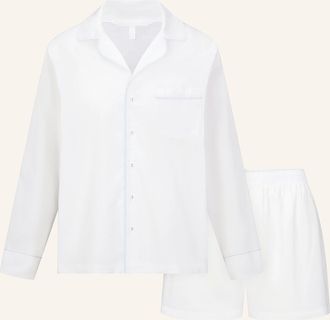 SKIMS Skims Shorty-Schlafanzug Cotton Poplin Sleep weiss