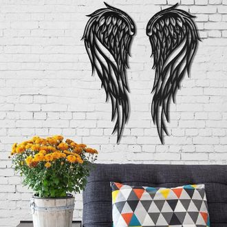 Generic Wanddekoration, Engelsflügel aus Metall, große Engelsflügel, Wandkunst, Metallflügel, Wandskulptur, Schlafzimmer-Silhouette für Arbeitszimmer, Wohnzim
