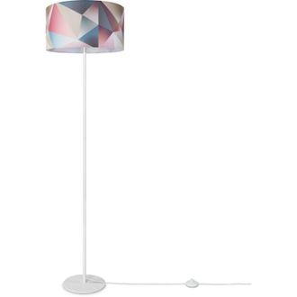 Paco Home Stehlampe Wohnzimmer Modern E27 Leselampe Stehleuchte Stativ Retro Lampenschirm Design 4 (Ø38 cm), Stehleuchte Einbein - Weiß - Paco Home
