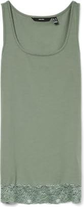 Vero Moda Débardeur pour Femme avec Dentelle au Niveau de lourlet, col en U, Laurel Wreath, L