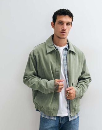 Asos Oversize-Bomberjacke aus Kunstvelours in Gr&uuml;n