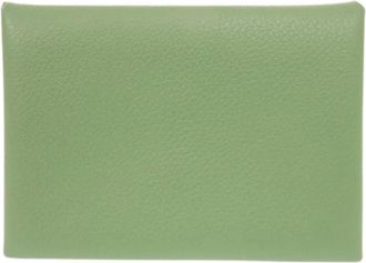 Herm&egrave;s Pre-owned Card Case - Femme - Pre-owned - Vert - Taille: ONE Size