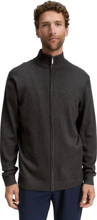 Tom Tailor Herren 1047571 Strickjacke aus Baumwolle, 10617-Black Grey Melange, XXL