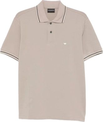 Emporio Armani Homme, Tops, Gris, Taille: 2XL Polo en jersey de coton