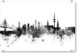 artboxONE Acrylglasbild 120x80 cm St&auml;dte Skyline Hamburg Bild hinter Acrylglas - Bild Hamburg Hamburg minimal