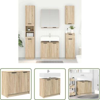 vidaXL vidaXL Sonoma-Eiche - Badezimmerschrank mit Speicher Sonoma-Eiche 64,5 x 33,5 x 59 cm